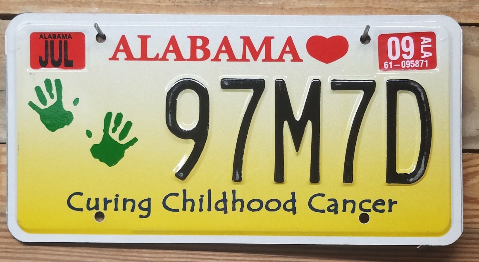Alabama expired 2009 Curing Childhood Cancer License Plate/Tag - 97M7D ...