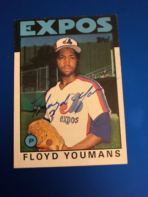 1986 Topps 732 Floyd Youmans Expos Autographed Auto Signed Card | eBay