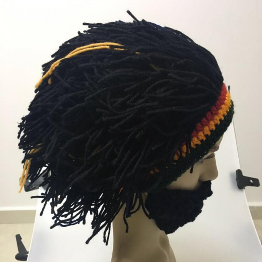 Men Jamaica Rasta Wig Beanie Hat Handmade Cap Reggae Hats Dreadlocks ...