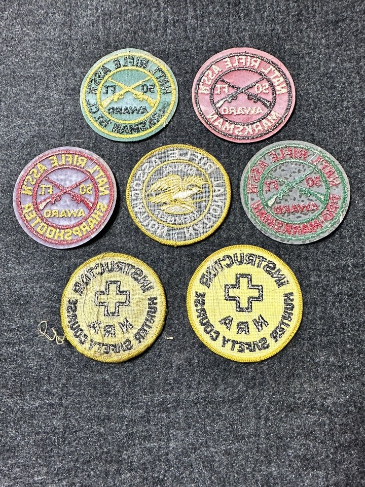 7 Vintage NRA National Rifle Association Patch Lot 50ft Marksman ...