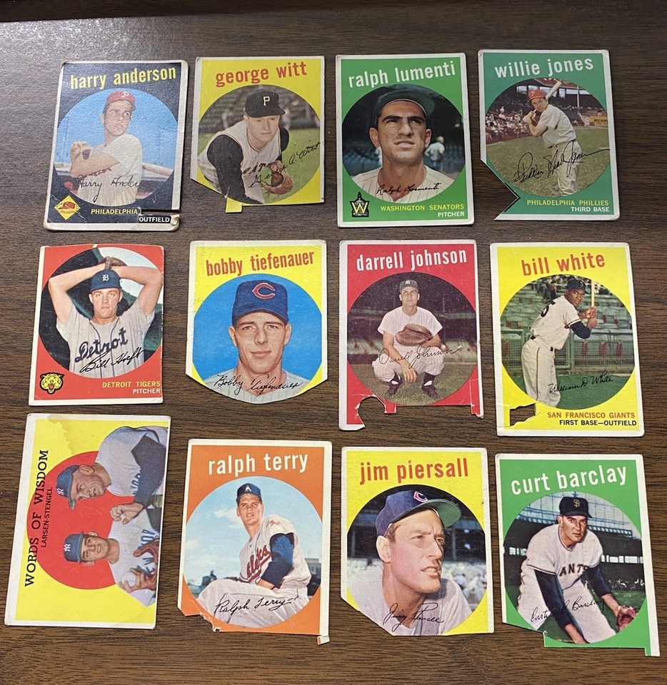 RARE Vintage 1957-59 Topps Baseball Lot QTY 42 LOW GRADE MAYS AARON ...