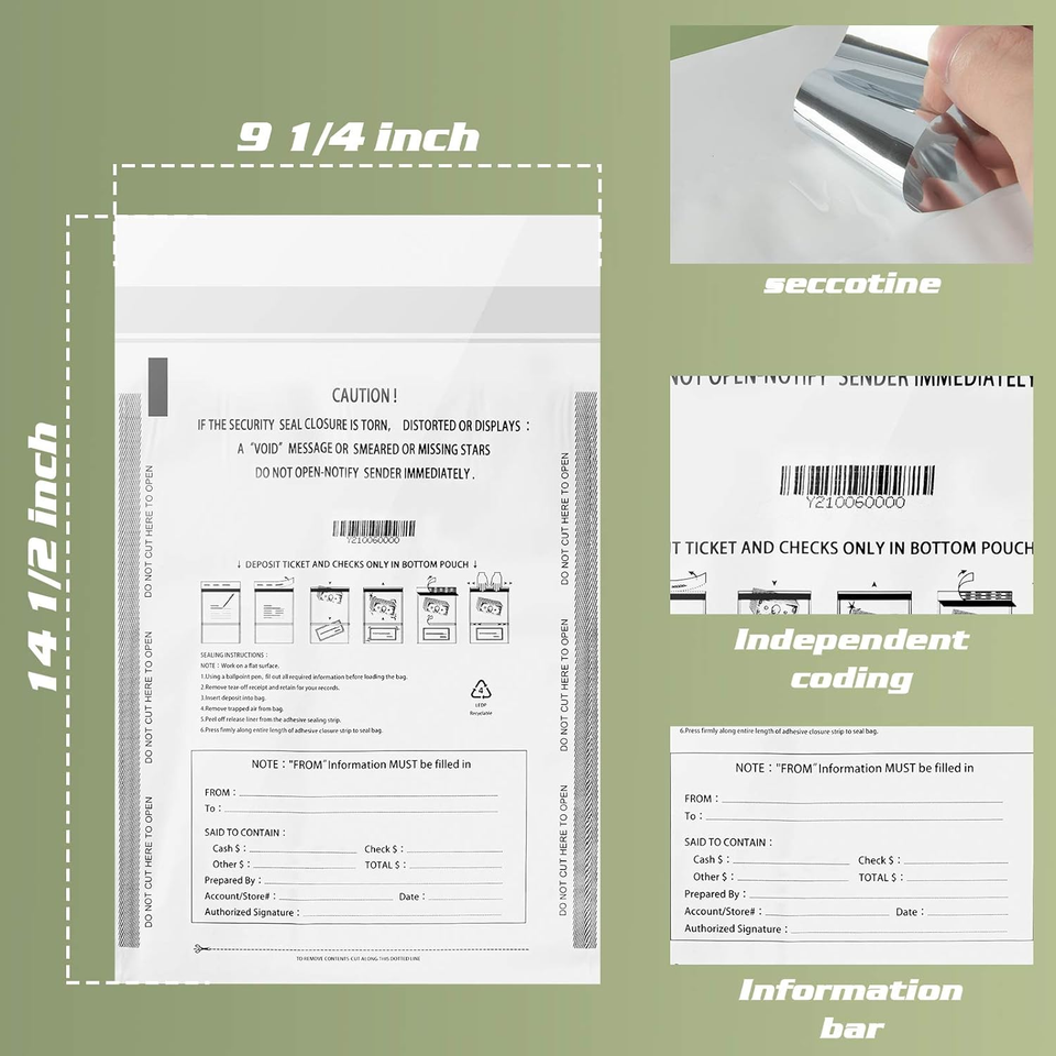 Bank Deposit Bags Plastic,Money Bag for Cash,Bank Bag,Cash Register ...