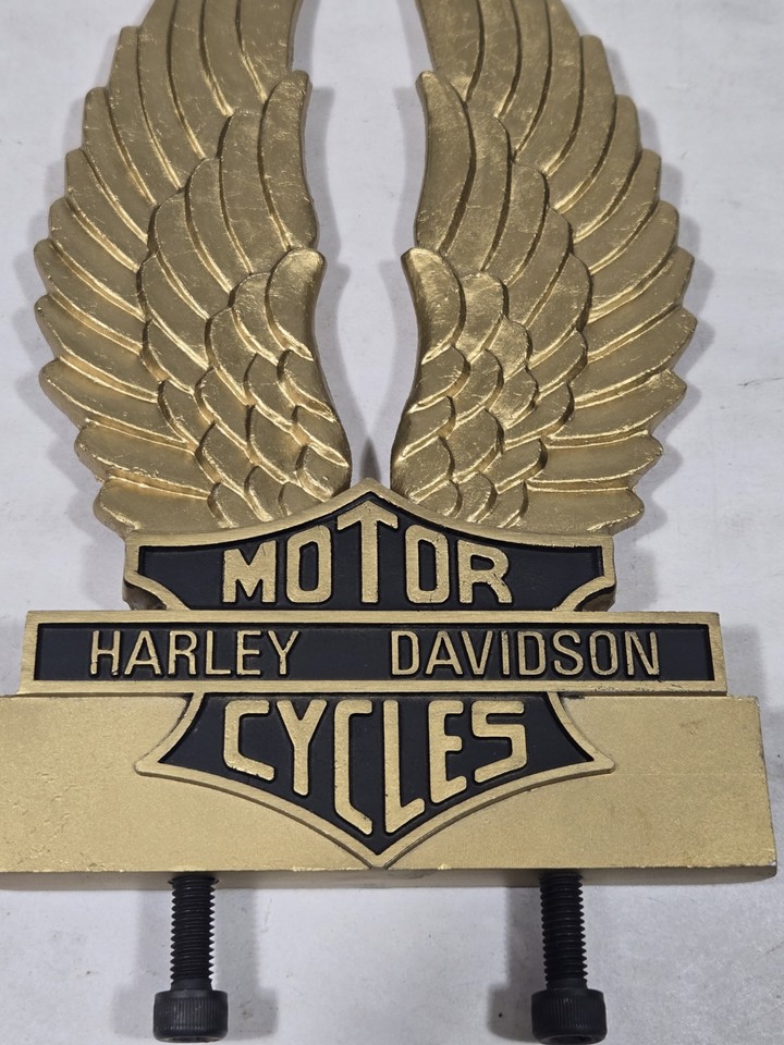 NOS Gold Harley Davidson Wings Sissy Bar Insert, Chopper Shovelhead ...