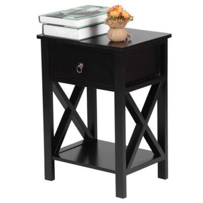 X Shape Design Sofa End Side Tables Bedside Table Nightstand Storage ...