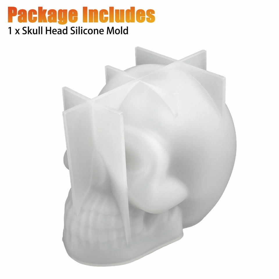 DIY 3D Silicone Resin Casting Mold Skull Head Halloween Mould Tool ...