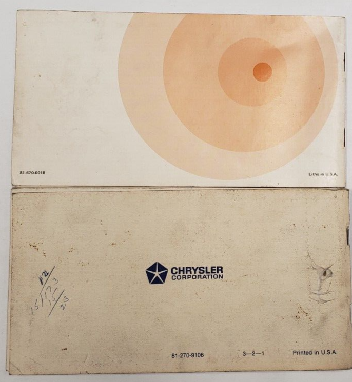 1979 Chrysler Owners Product Operating Instructions Manual & Sound ...