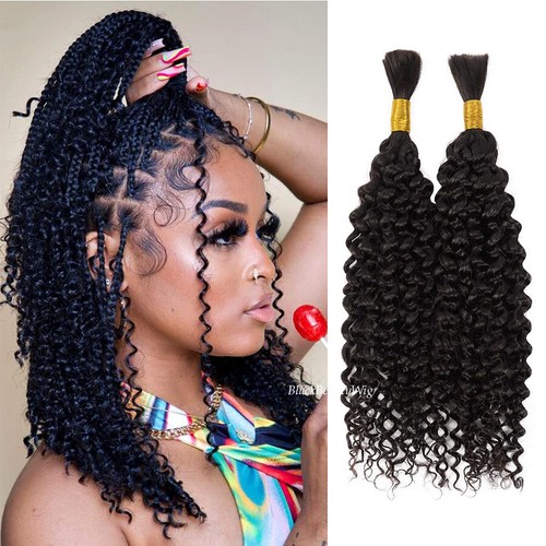 Jerry Curly Micro Braids Human Hair Bulk Brazilian Braiding Hair No ...