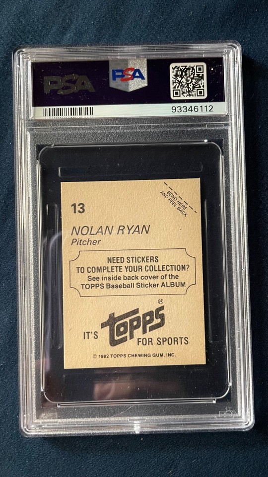 1982 Topps Stickers #13 - HOF Nolan Ryan Houston Astros PSA 5 | eBay