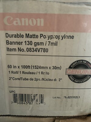 Canon Durable Matte Polypropylene Banner 60" x 100' Roll 0834V780 for ...