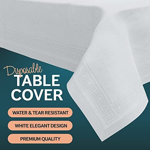 Paper Tablecloths For Rectangle Tables 54 X 108 “ 4 Pack White Paper ...