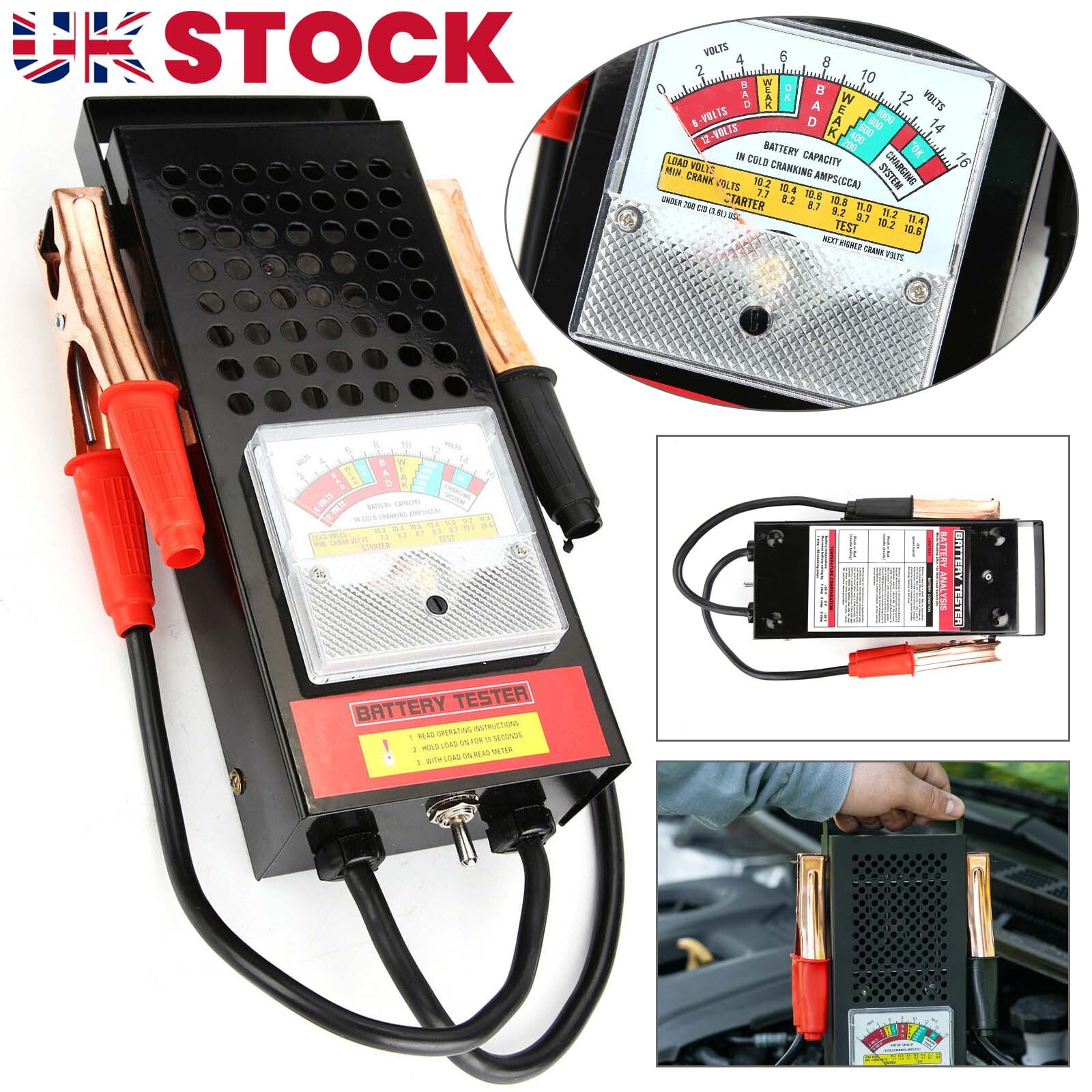 Car Battery Load Tester 6V-12V 100Amp Charging System Checker ...