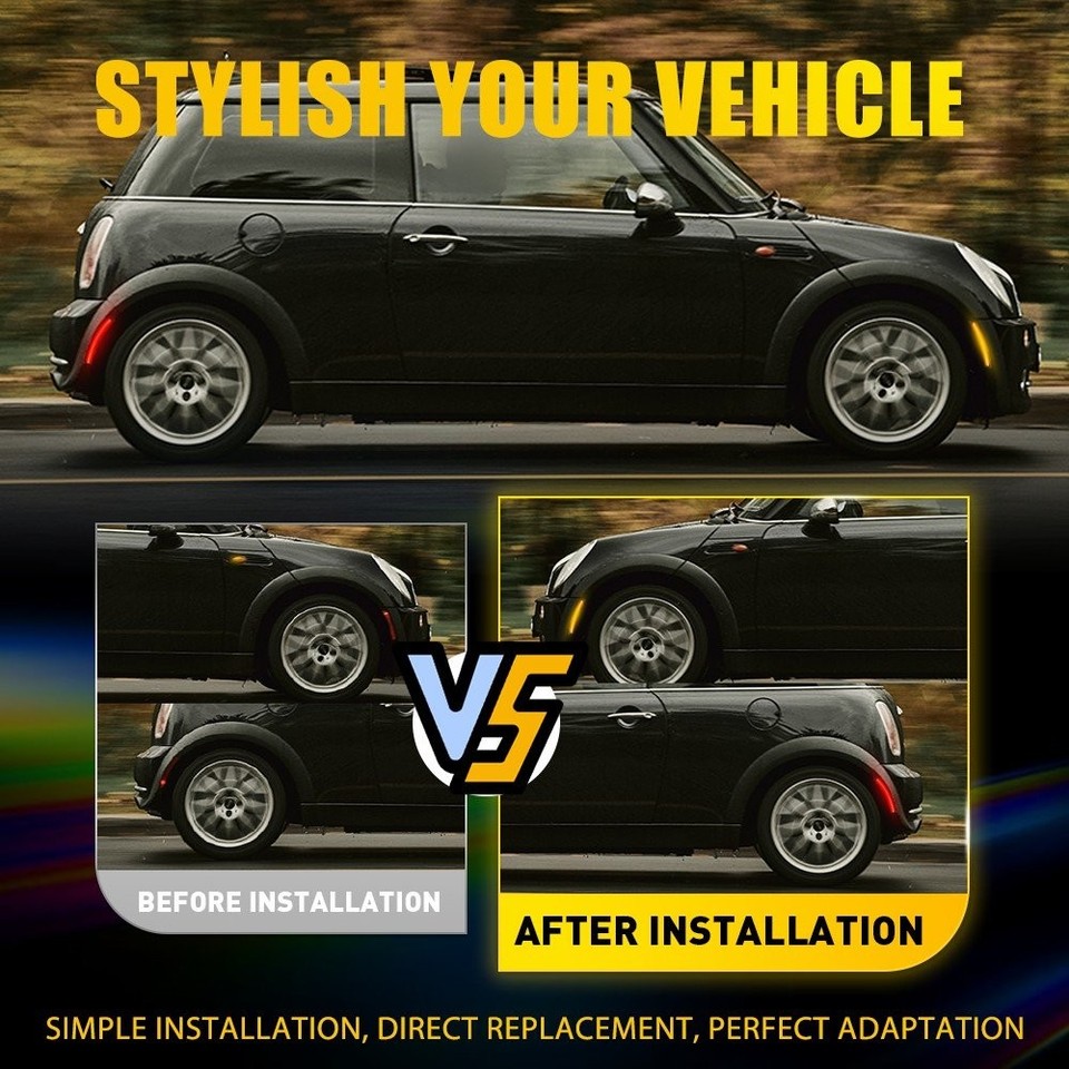 For 2002-2008 Mini R50 R52 R53 Cooper LED Side Fender Marker Lights ...