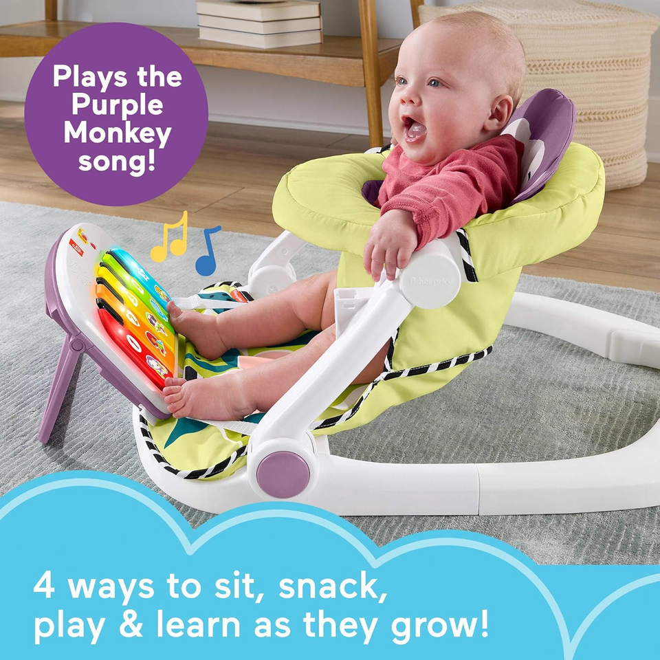 Fisher-Price Portable Baby Chair Kick & Play Deluxe Sit-Me-Up Seat with ...