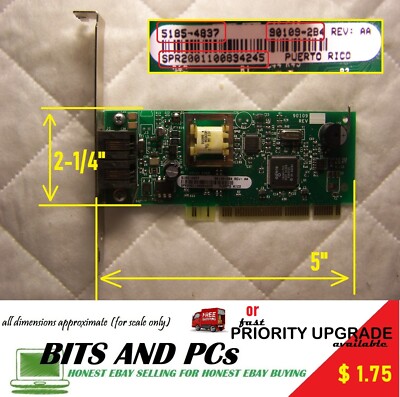 HP PCI MODEM V92 56K Model 90109 from a Pavilion 725n 5187-1022 5185 ...