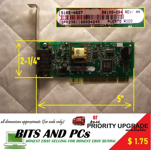HP PCI MODEM V92 56K Model 90109 from a Pavilion 725n 5187-1022 5185 ...