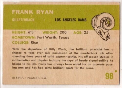 Build your 1961 Fleer Los Angeles Rams FB TEAM Set Cards 98, 104, 105 ...