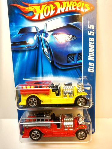 2007 Hot Wheels Fire Engine Old Number 5.5 Red & Yellow Variations ...