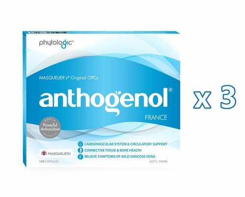 3 x Anthogenol 100 Vegetarian Capsules with MASQUELIER’S Original OPCs ...