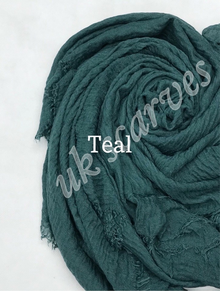New Style Crinkle Scarf Hijab Plain Maxi Headscarf Crimp Scarves Shawl ...