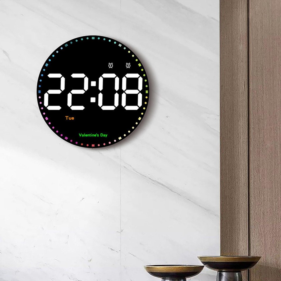 Large Digital Wall Clock Automatic Brightness Calendar Date Remote ...