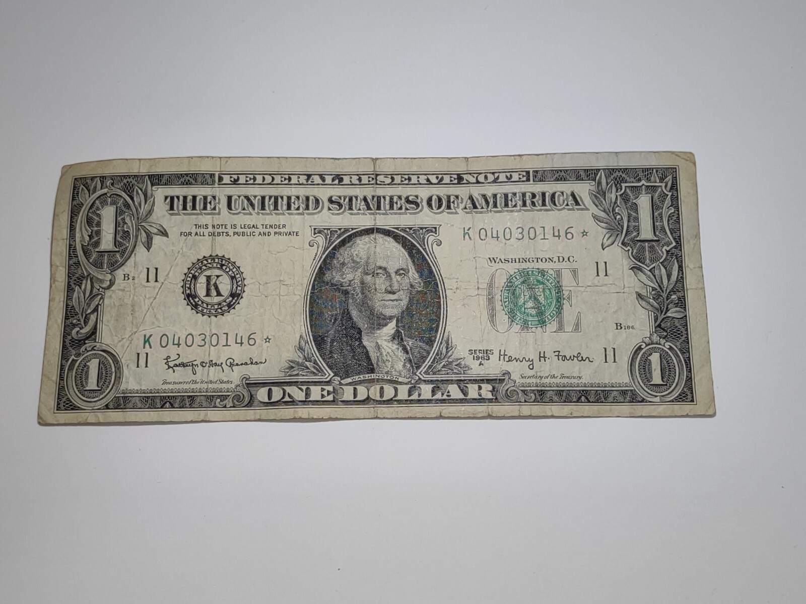 STAR NOTE 1963A 1 DOLLAR BILL #0146 | eBay