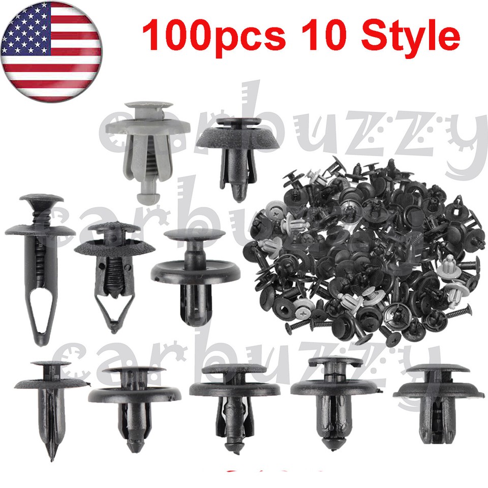 100Pcs Trunk Screw Rivets Set Car Bumper Fender For Auto Plastic ...