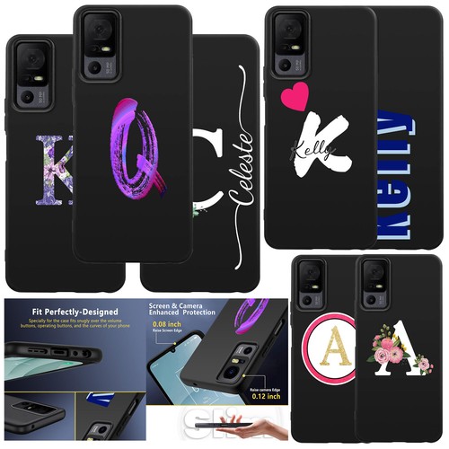Initial Personalised Phone Case Rubber Cover For TCL 503 501 50 40 XE T ...