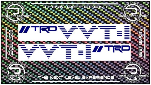TRD TOYOTA VVT-I VINYL DECALS STICKERS SET ,COLOR DARK BLUE ,,SIDE ...