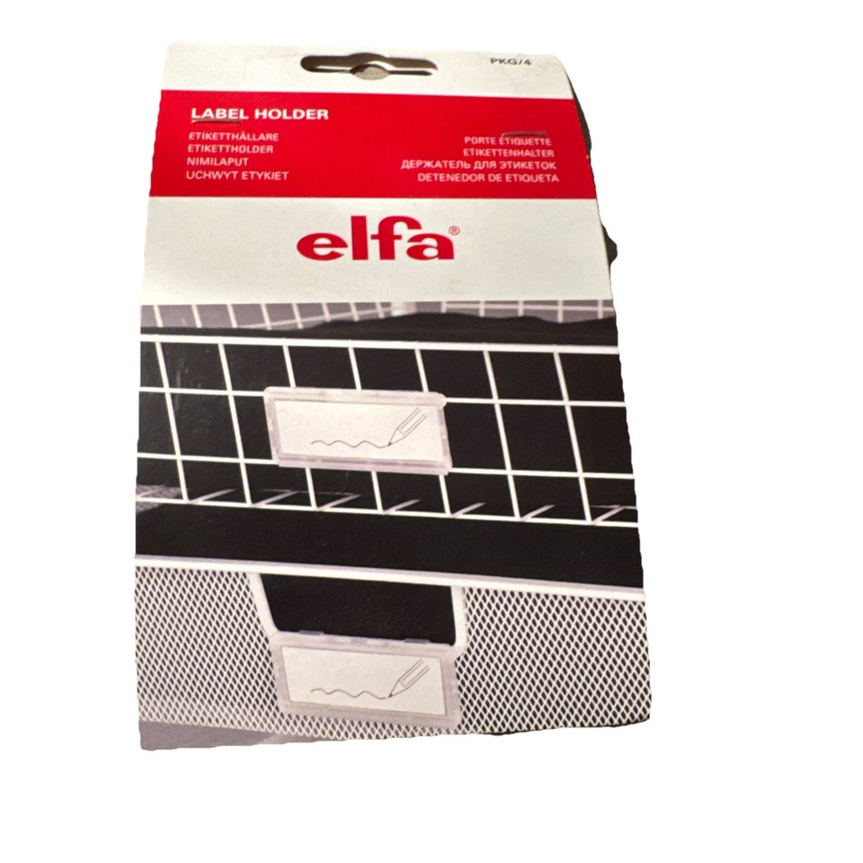 NEW Elfa Label Holder 4 Pack NIP Sealed Container Store Free Ship! | eBay