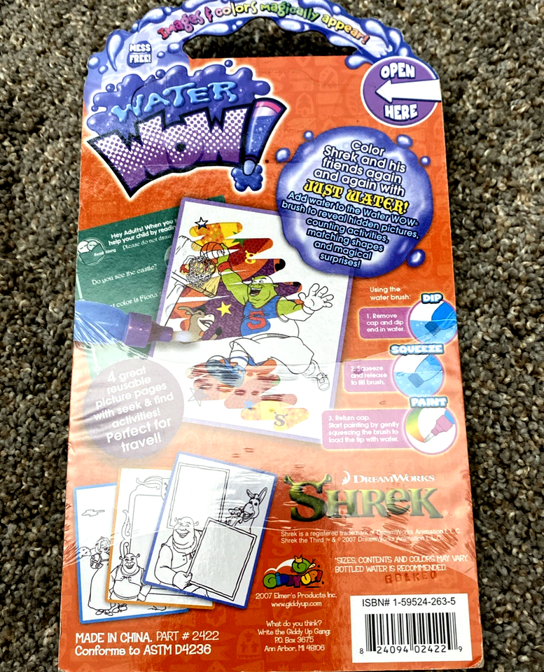 Water Wow Book SHREK Doodle Book Rare | eBay