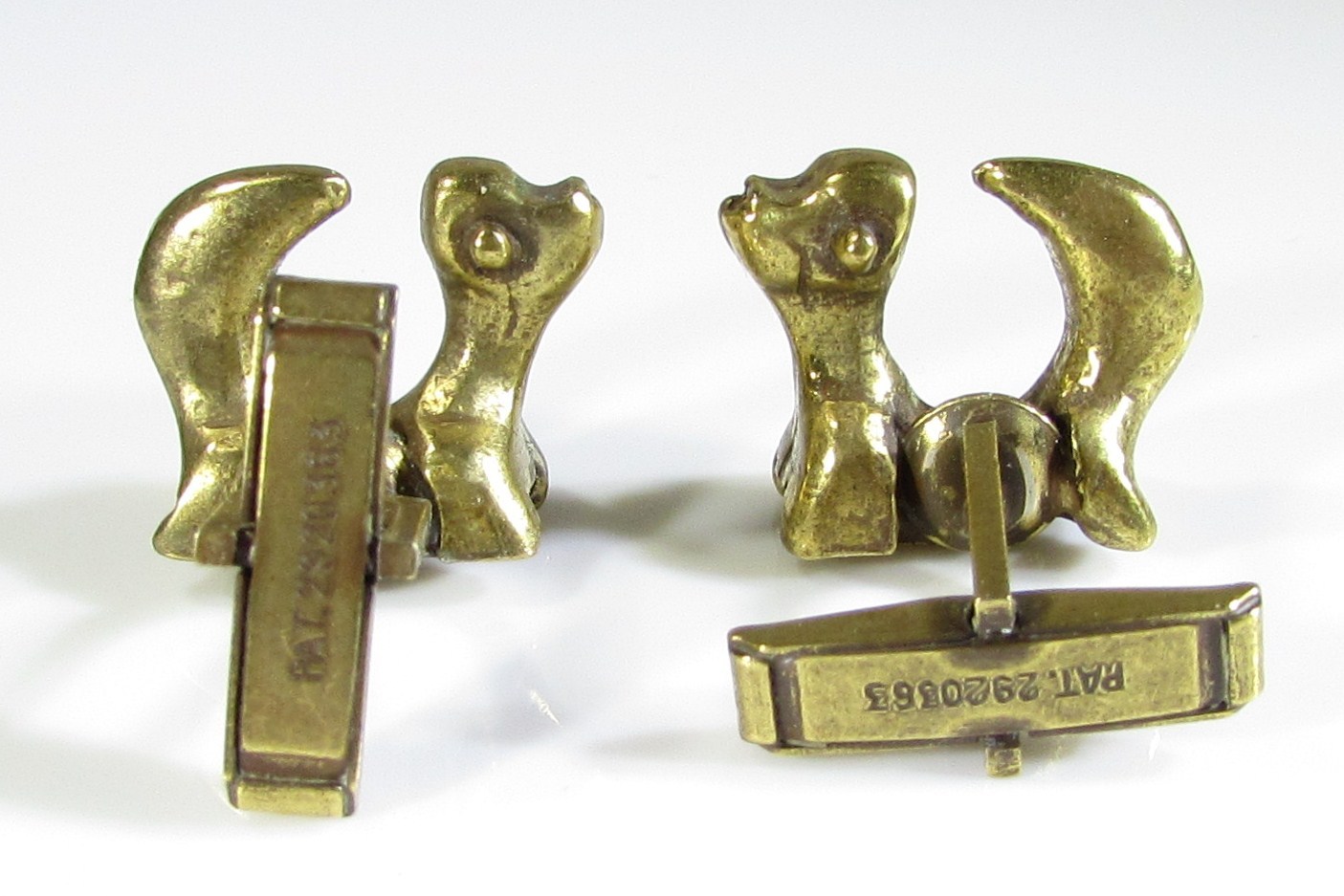 Gold Tone Cufflinks with Proud Squirrel Skunk Sloth by Alva Studios | eBay