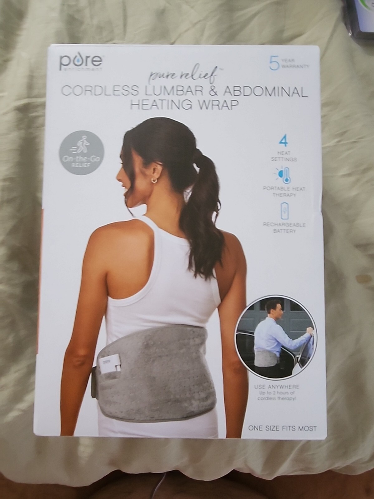 Pore Enrichment Cordless Lumbar & Abdominal Heating Wrap -New Sealed | eBay