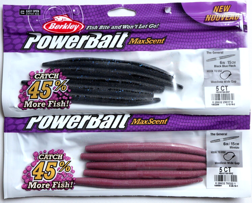 2 PACK- BERKLEY POWERBAIT MAX SCENT THE GENERAL 6" Senko Stick Worm Fishing Bait | eBay