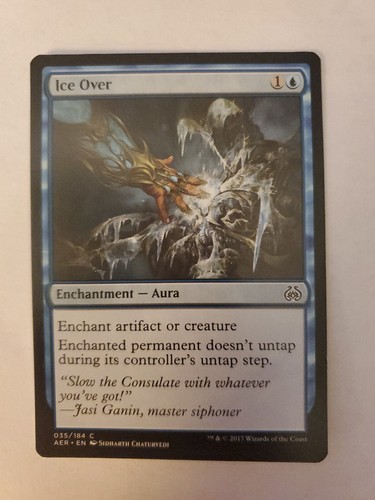 MTG Magic The Gathering Card Ice Over Enchantment Aura Blue Aether ...