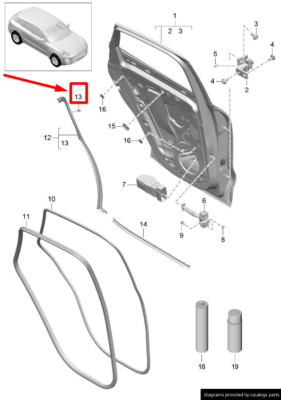 PORSCHE MACAN 95B Rear Door Weather Strip Clip 95B.837.069 95B837069 ...