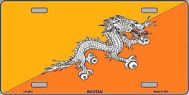 Bhutan Flag Metal Novelty License Plate Tag LP3974 | eBay