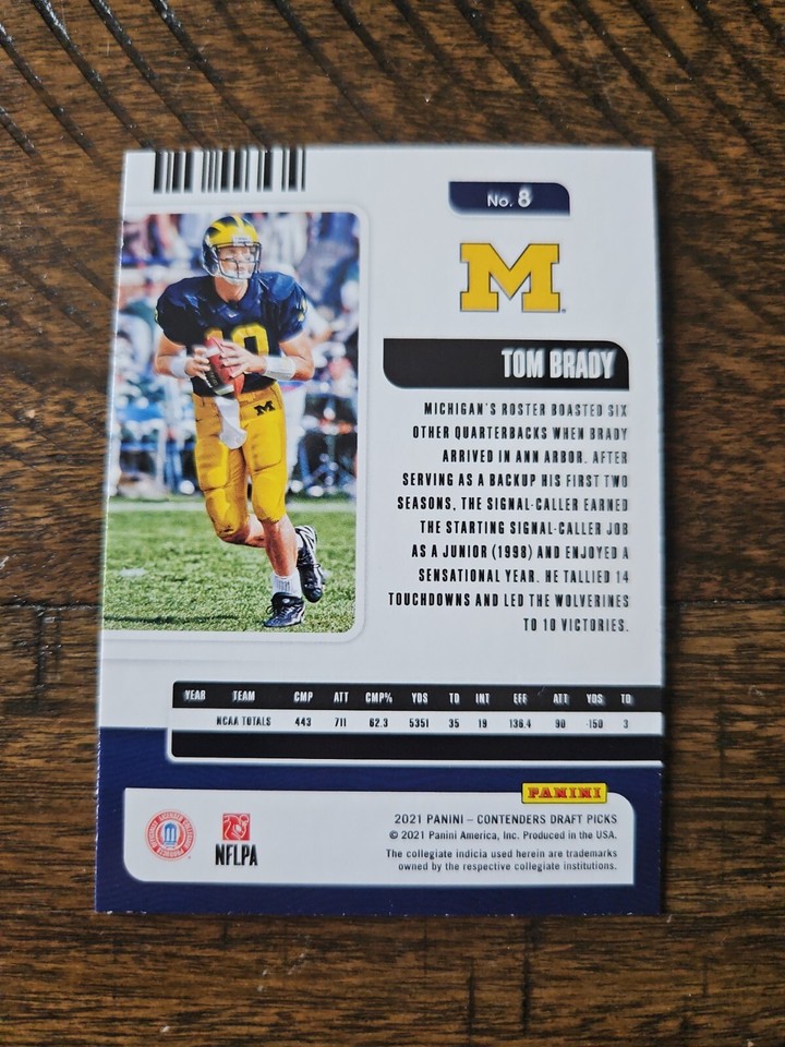 Tom Brady 2021 Panini Contenders Draft Picks Campus Ticket Red ...