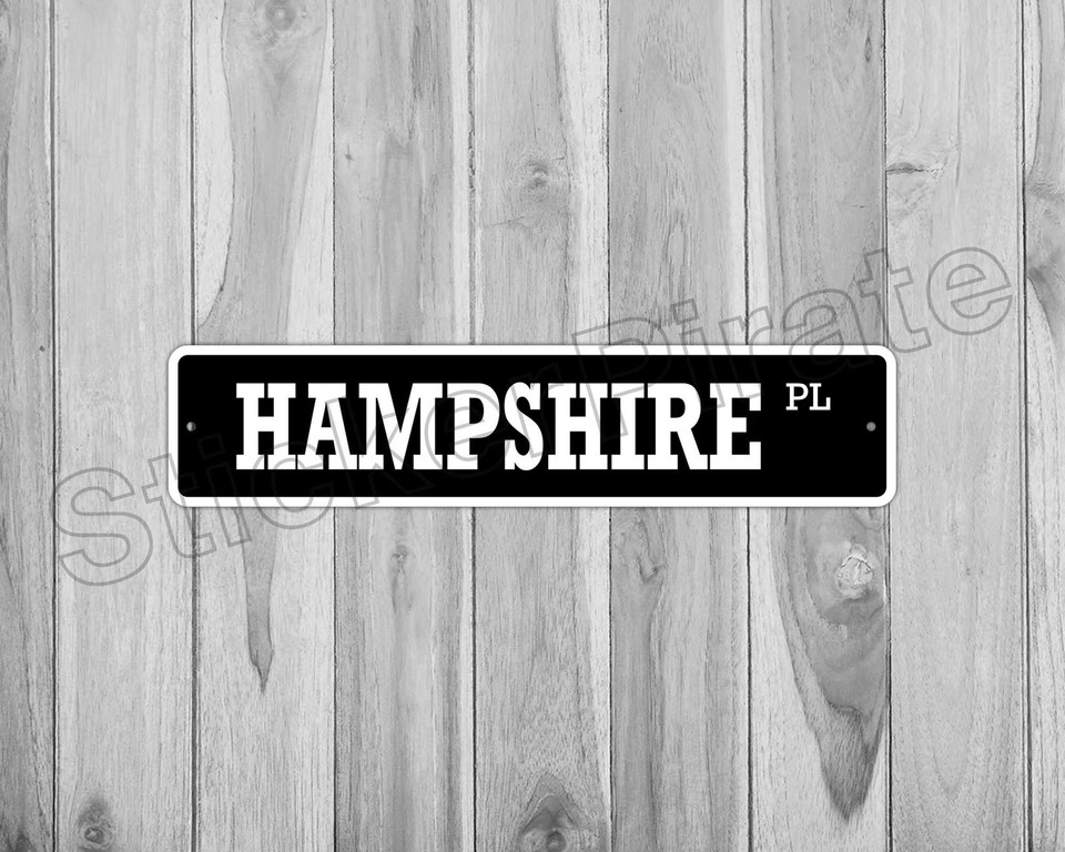 *Aluminum* Hampshire BLACK 4" x 18" Metal Novelty Street Sign SS 1654 ...