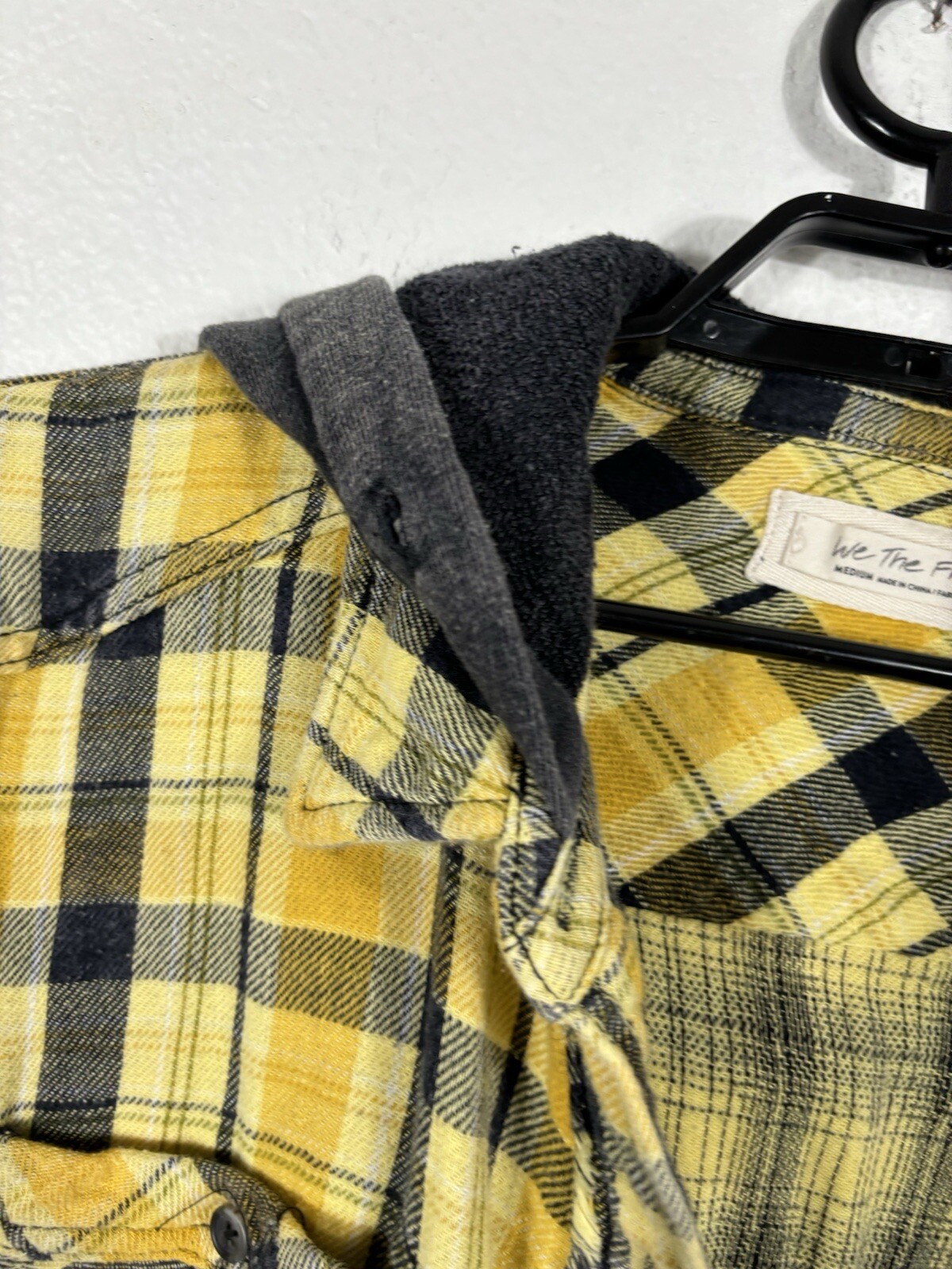 Free People Calico Basin Shacket Womens Medium Plaid Hooded Flannel ...