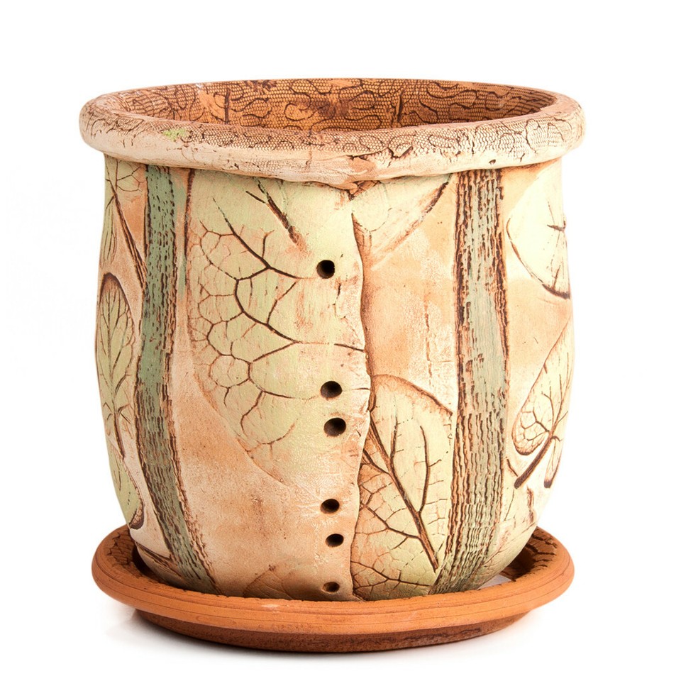 Ladybug Brown Ceramic Planter Plant Pot Handmade Vintage Clay Planter ...