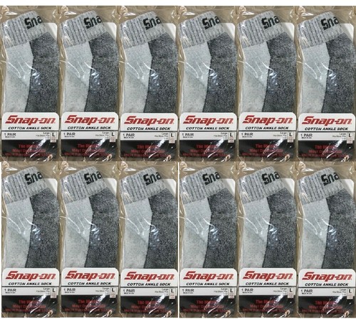 12 PAIRS Men's GRAY Snap-On Ankle Socks LARGE *FREE SHIPPING* MADE IN ...
