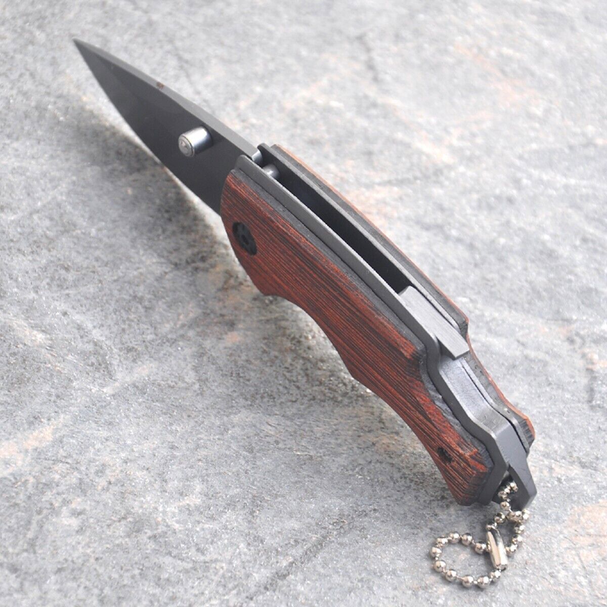 Kleines Taschenmesser Mini Klappmesser Einhandmesser Holzgriff EDC ...