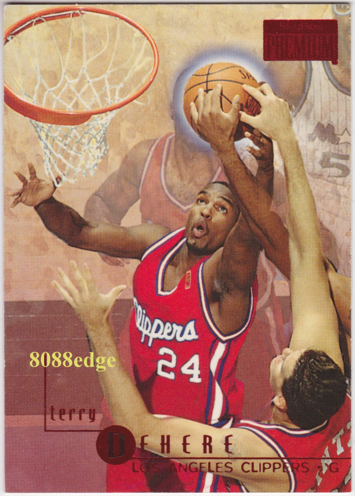 1996-97 SKYBOX PREMIUM RUBIES: TERRY DEHERE #160 LA CLIPPERS/KINGS ...
