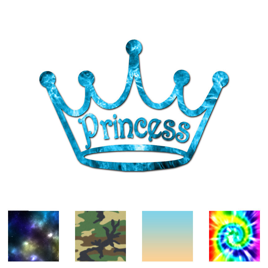 Princess Crown Tiara - Vinyl Decal Sticker - Multiple Patterns & Sizes ...