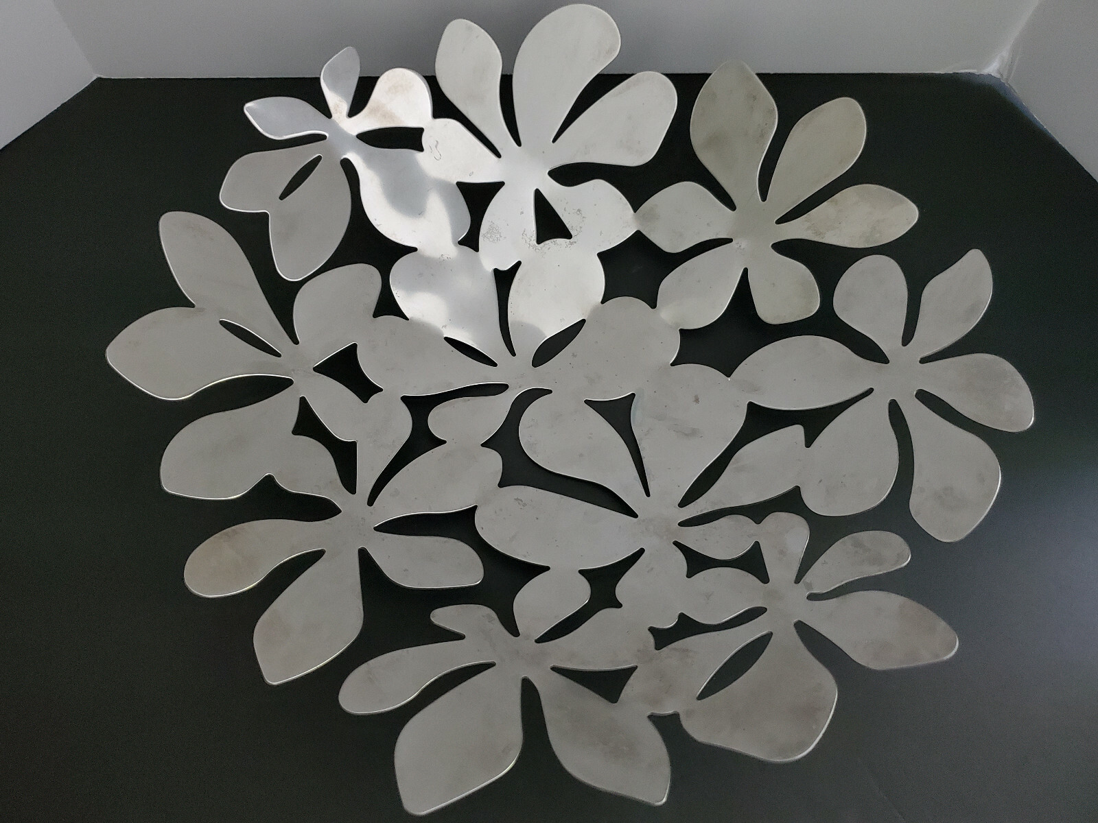 IKEA Bowl Stockholm Stainless Steel Monika Mulder Design Floral Leaf ...