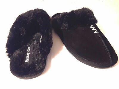 Slippers Women Size "5/6" "BLACK" INDOOR/OUTDOOR-GENUINE LEATHER-MEMORY ...