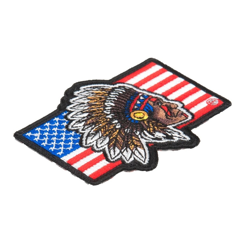 Tribal Chief American Flag Patch, Patriotic US Flag Patches | eBay