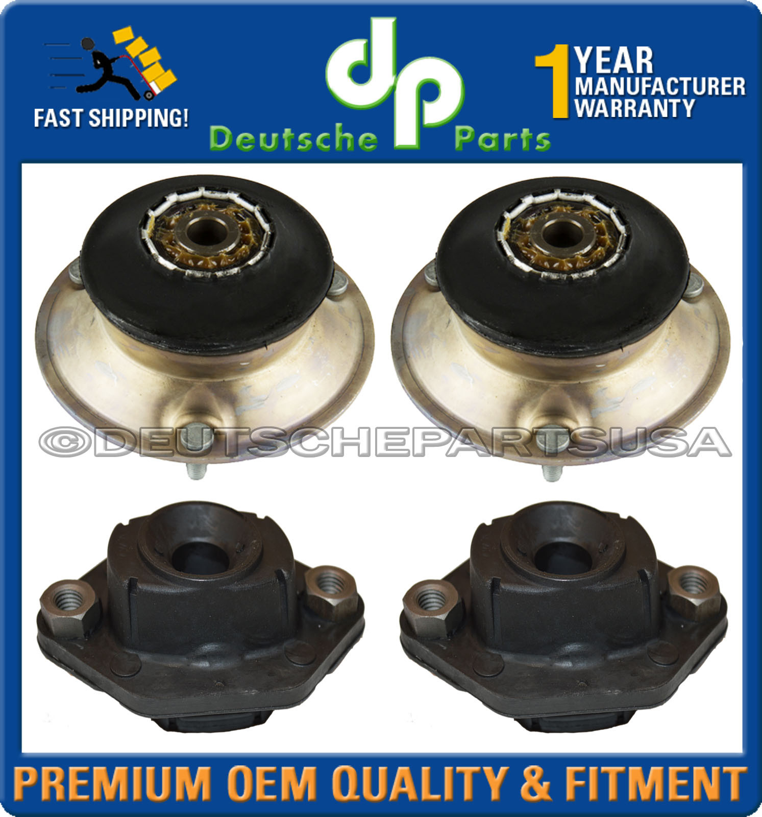 Front + Rear Lower Shock Strut Mount Mounts Bearing for BMW E82 E88 E90 ...
