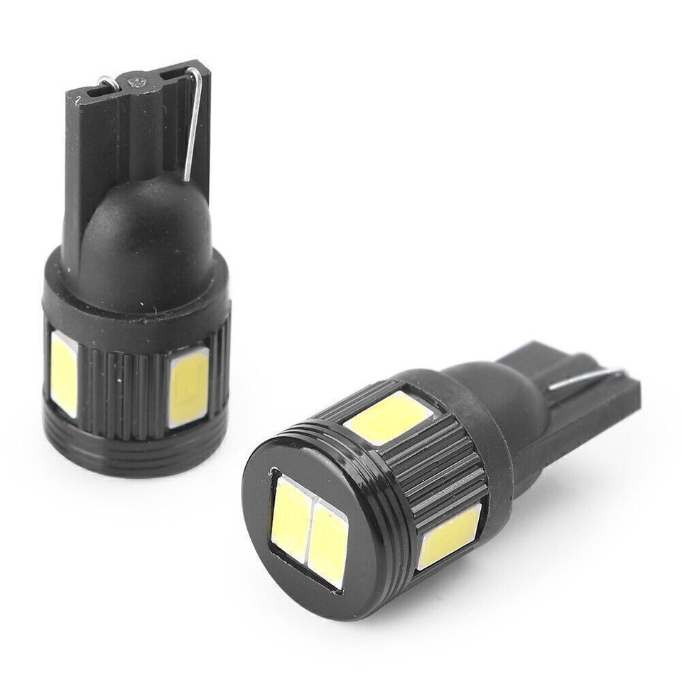 T10 5630 6 SMD LED Canbus Wedge Light Lamp Bulb White light Black Shell ...