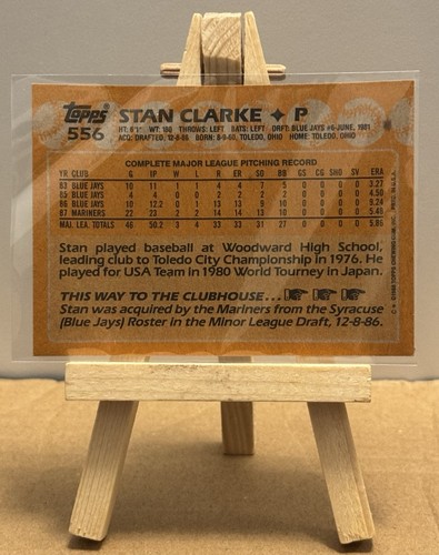 1988 Topps - #556 Stan Clarke (RC) Seattle Mariners | eBay